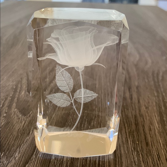 Things Remembered | Art | Crystal Rose Paperweight | Poshmark